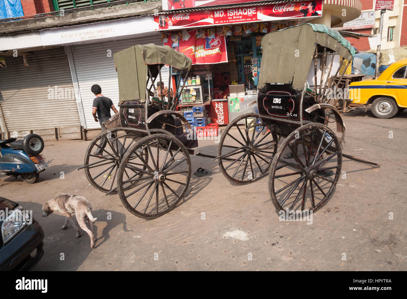 Human,pulled,rickshaw,near New Market,Calcutta,Kolkata,capital,of ...