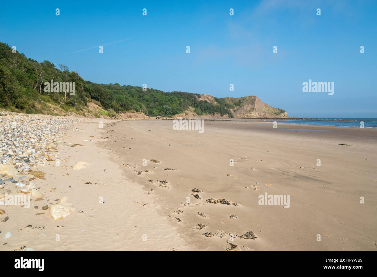 Beach at Cayton bay near Scarborough, North Yorkshire, England Stock ...