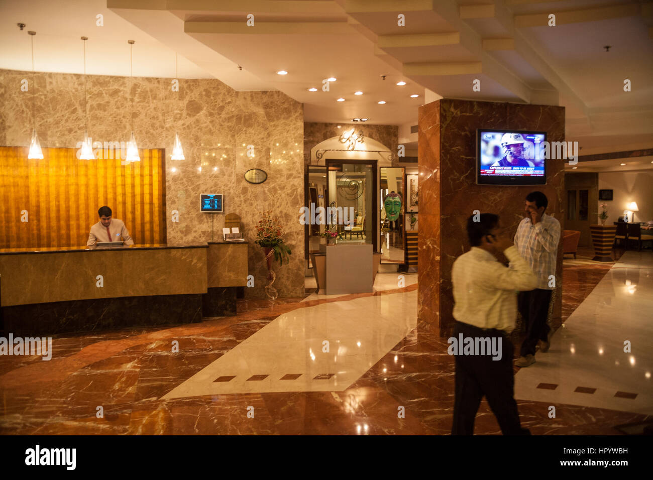Indian hotel reception lobby hi-res stock photography and images - Alamy