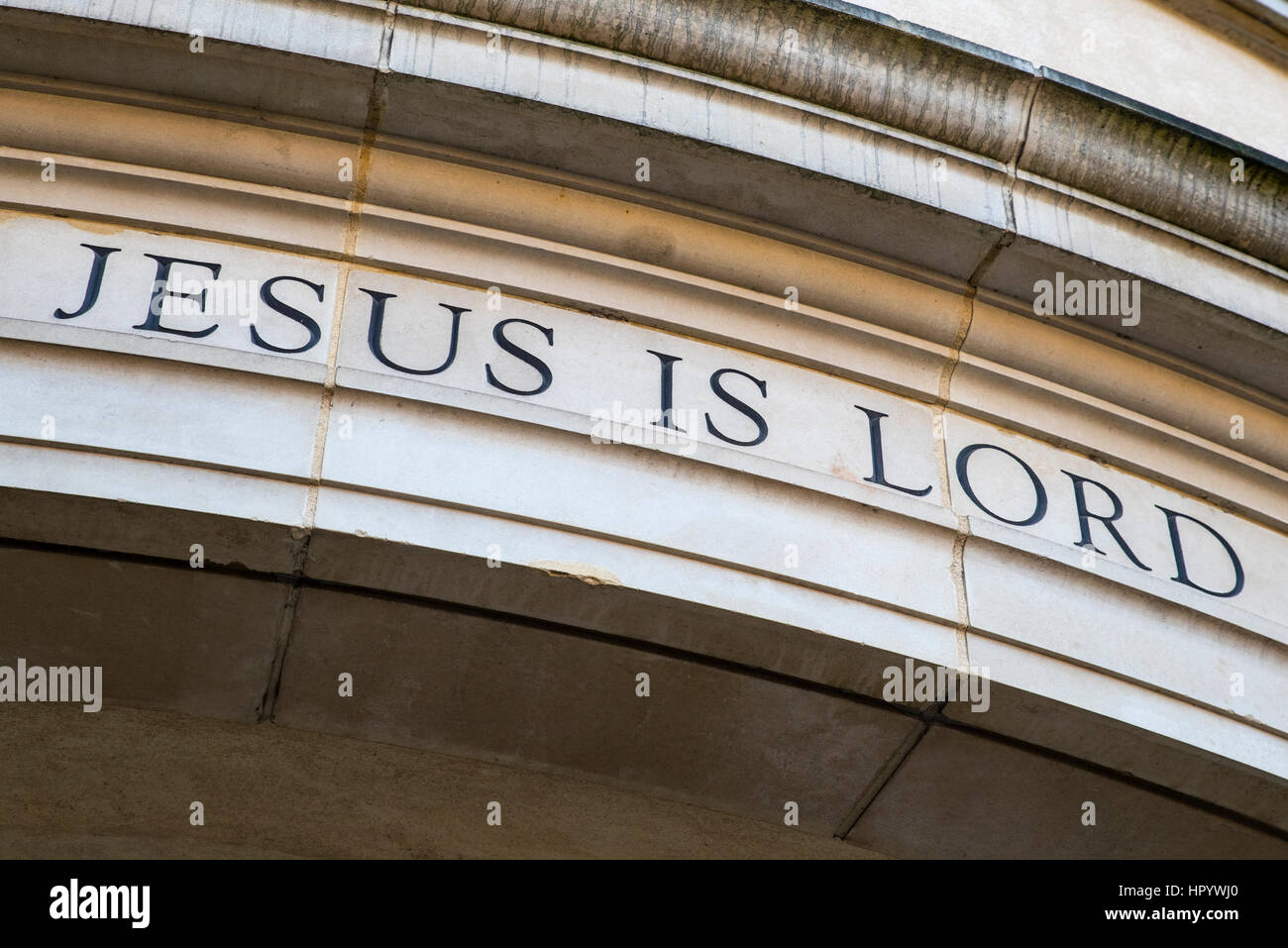 Jesus is Lord sign on the exterior of a church building Stock Photo - Alamy
