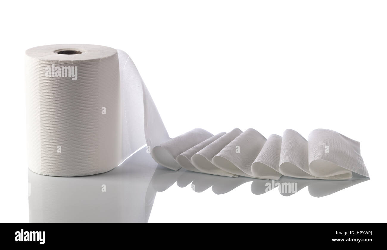 Paper towel isolated on a white background Stock Photo - Alamy