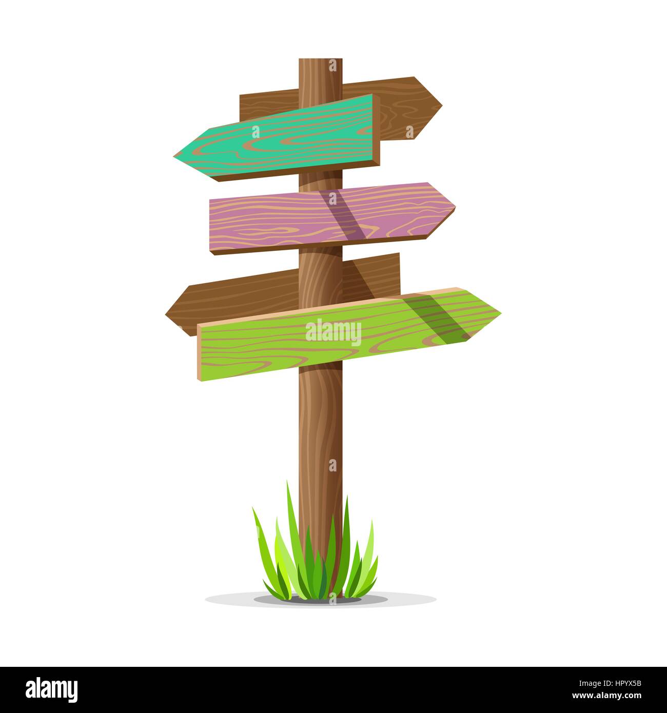 Colored wooden arrow empty vector signboard Stock Vector Image & Art ...