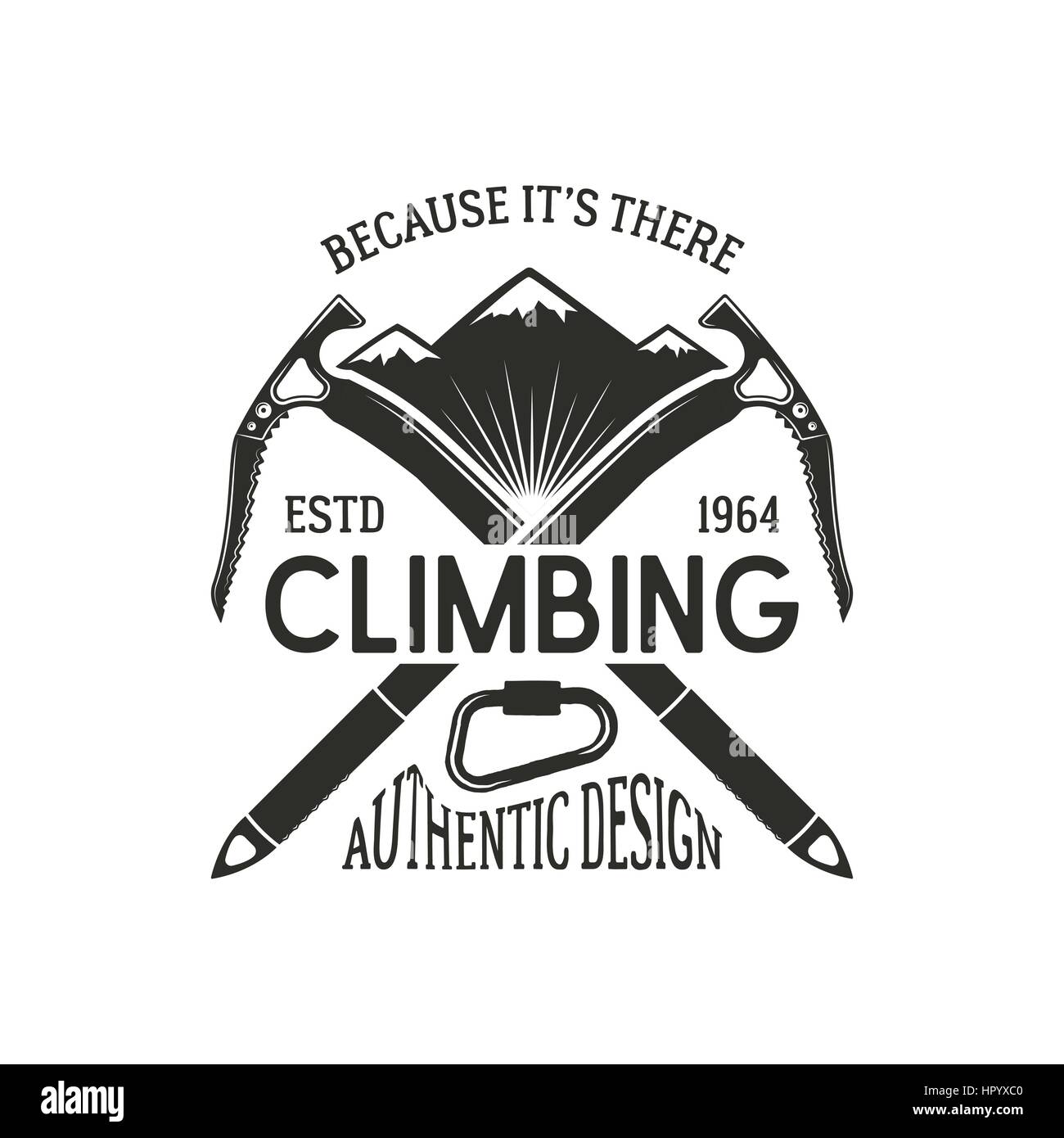 Vintage climbing badge. Climbing logo, vintage vector emblem. Climb ...