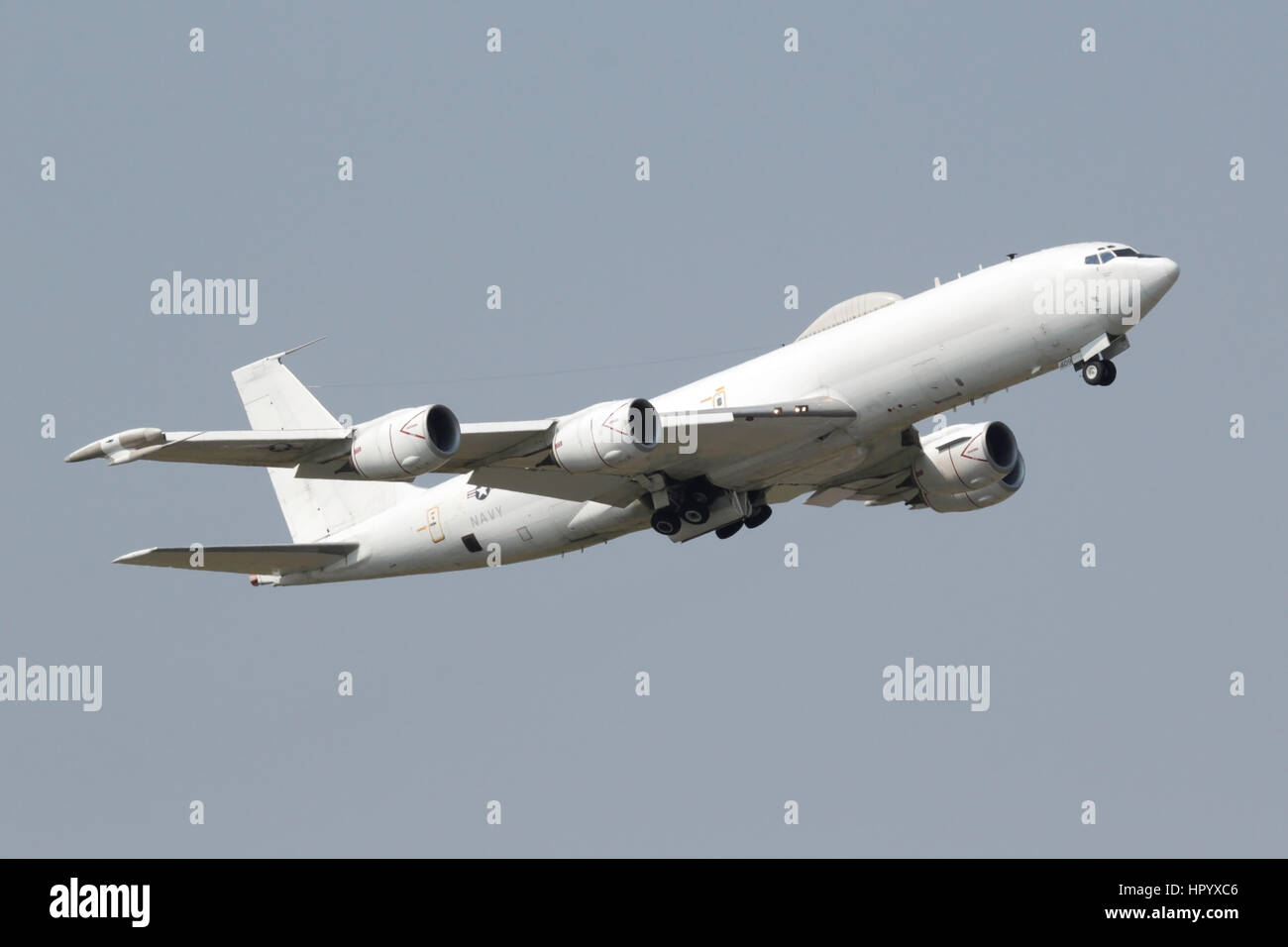 A US Navy E-6B Mercury climbing out of RAF Mildenhall. These aircraft ...