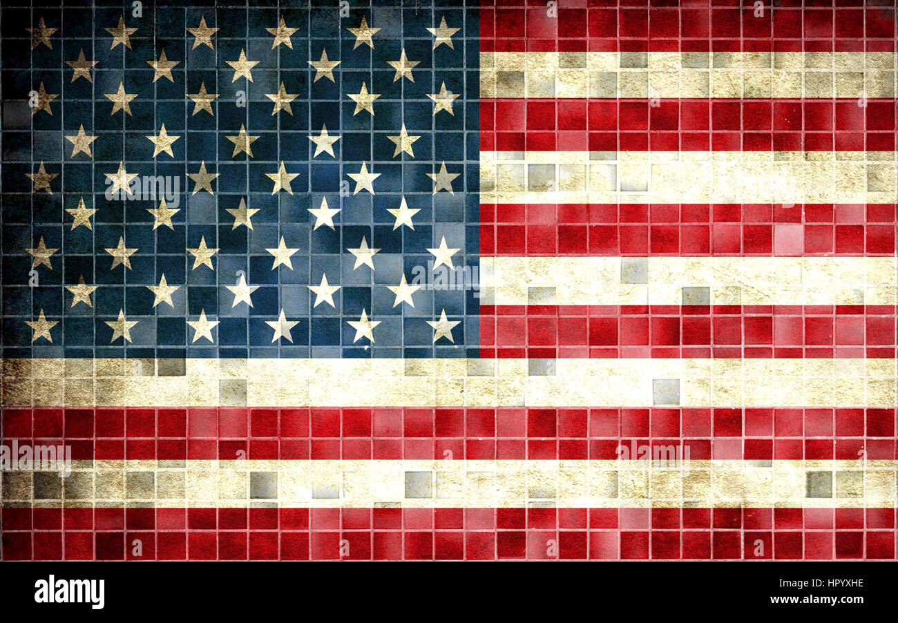 American flag on old background retro effect, close up Stock Photo - Alamy