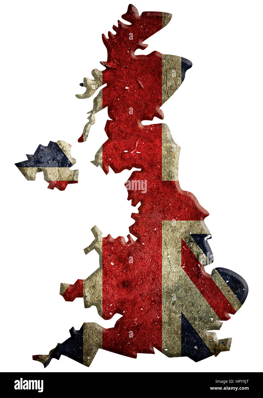United Kingdom map with national flag. United Kingdom of Great Britain ...