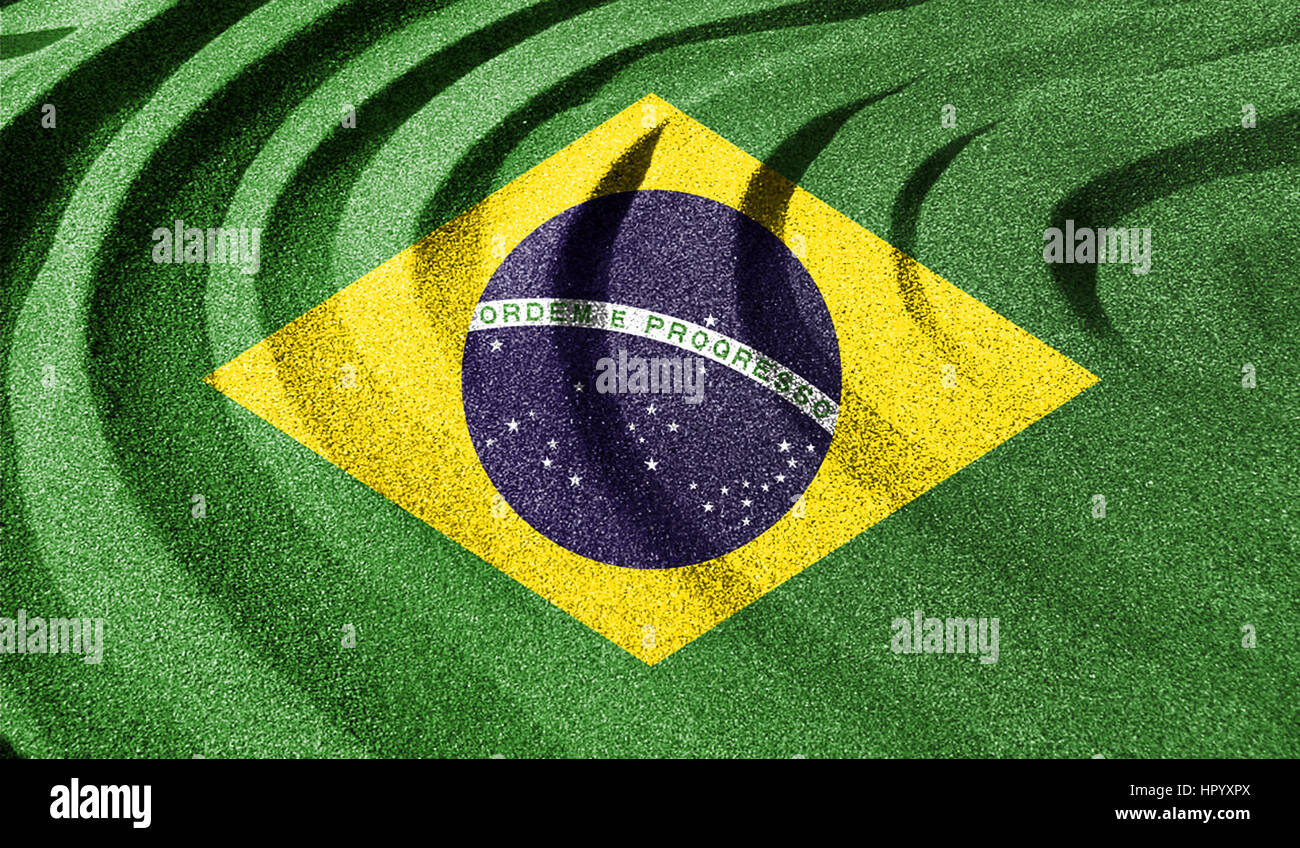 Brazilian flag in the old retro background effect, Close up Stock Photo ...