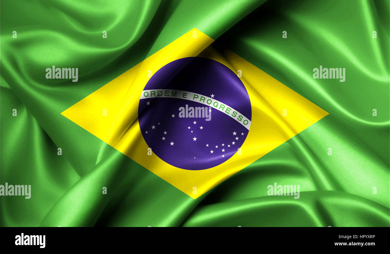 Brazilian flag in the old retro background effect, Close up Stock Photo ...