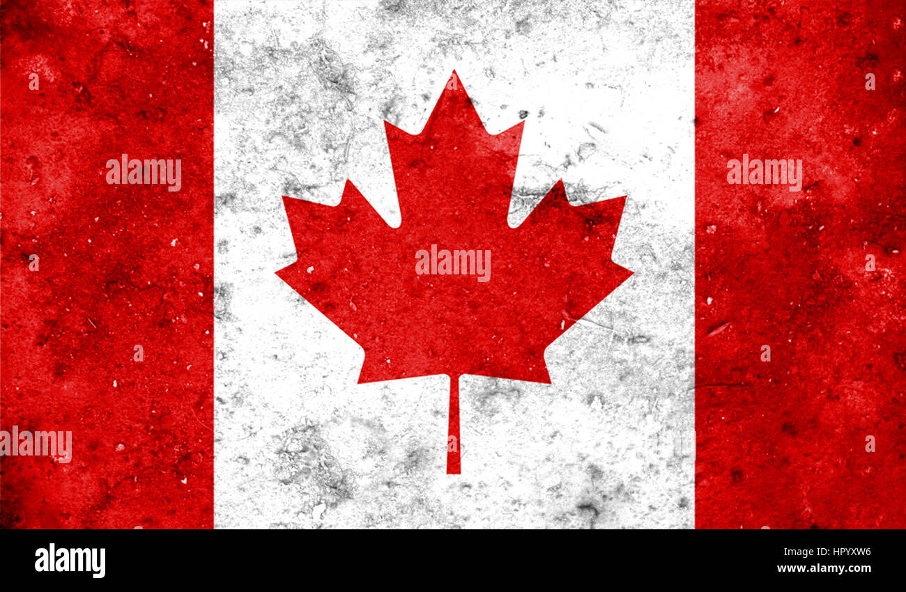 Canada flag in the old retro background effect, close up Stock Photo ...