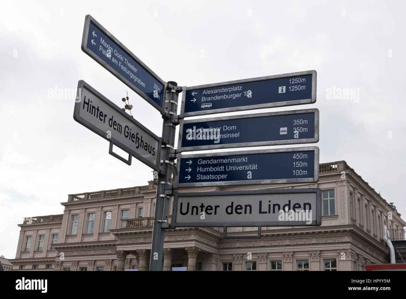 Road signs leading to Berlin landmarks, Berlin, Germany Stock Photo - Alamy