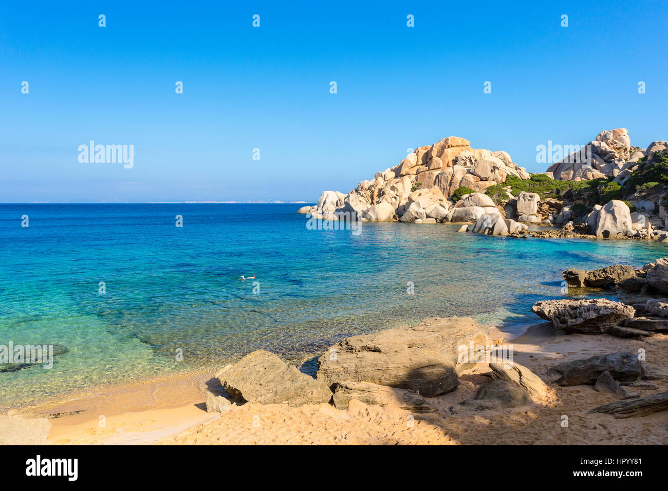 Cala Spinosa little beach at capo Testa, Santa Teresa di Gallura ...