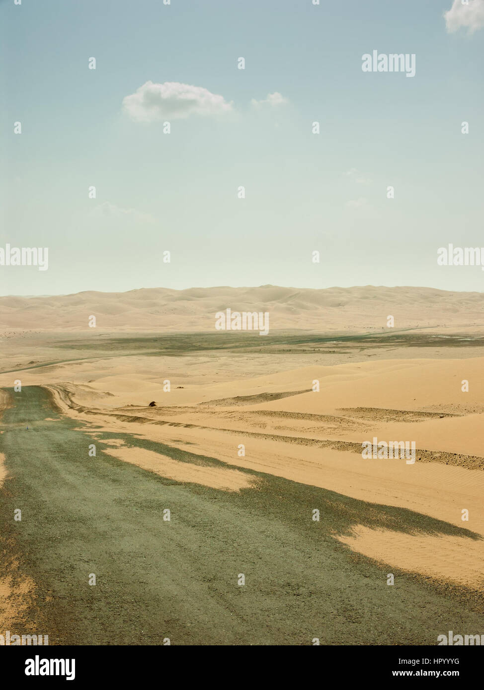desert road and wide desert view Stock Photo - Alamy