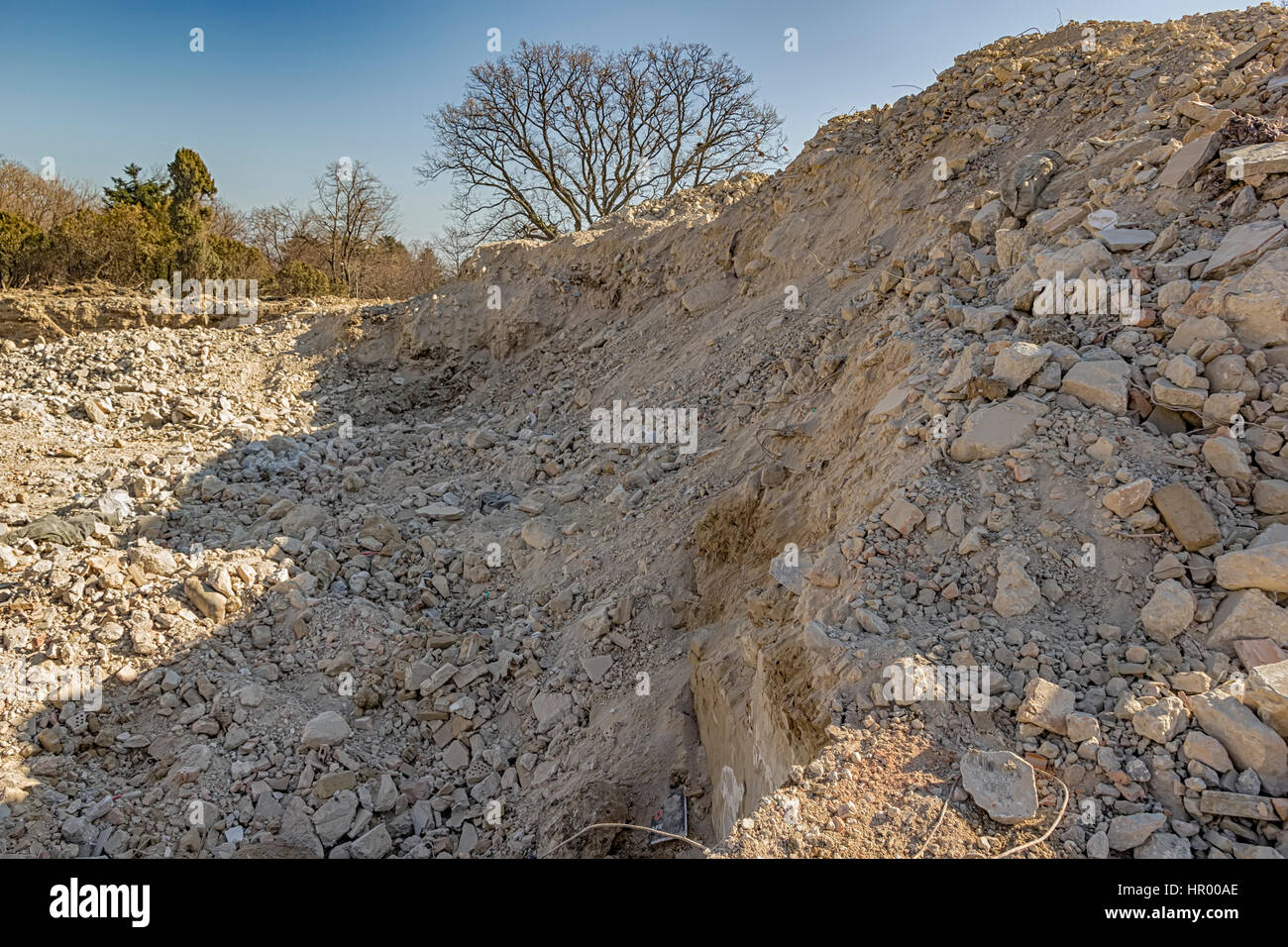 mound of construction site. mountain of sand and clay Stock Photo - Alamy