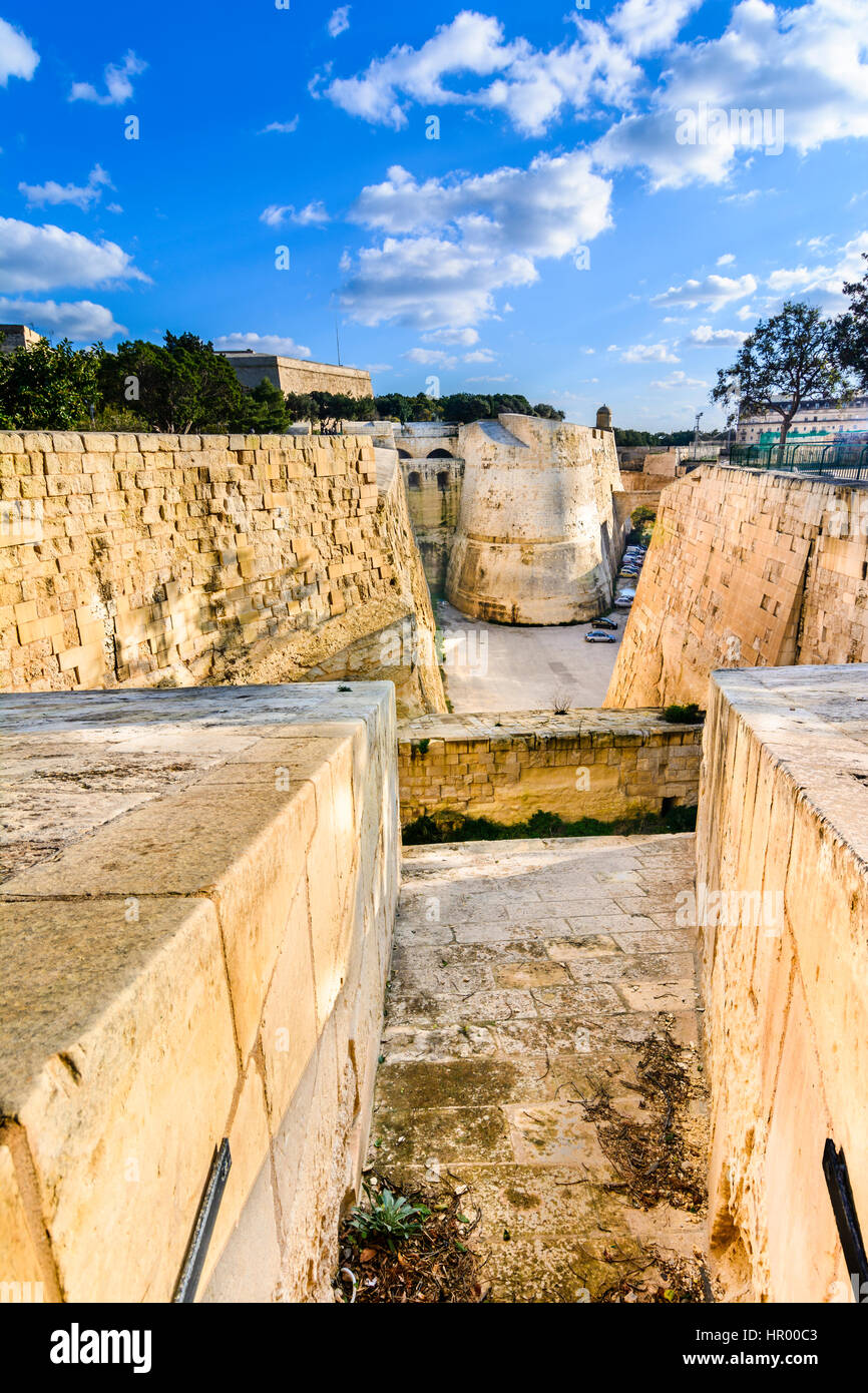 View of he fortifications of Valletta - Malta Stock Photo - Alamy