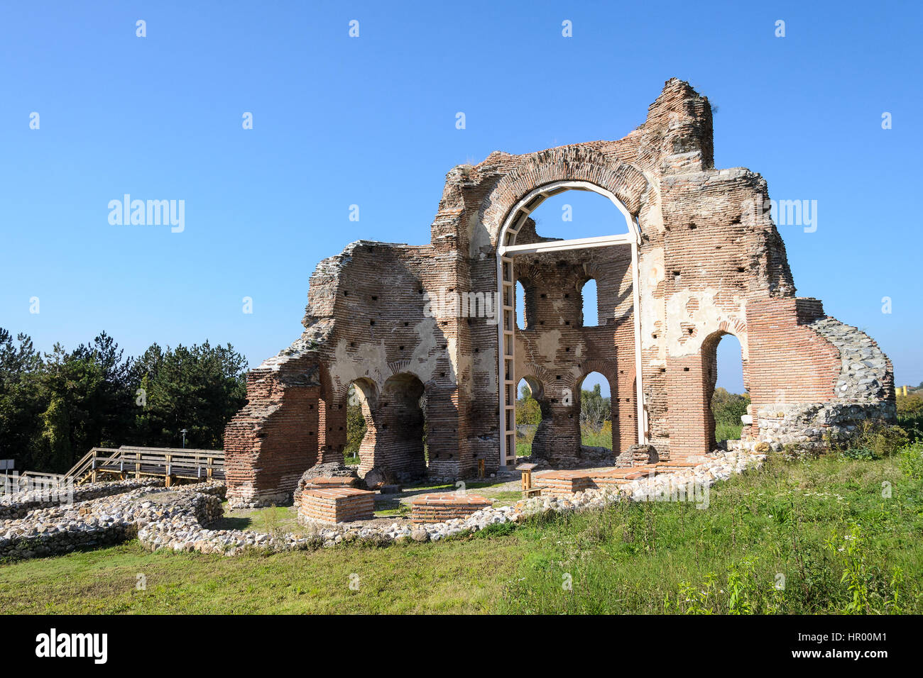 Inside view of the Red Church near Perushtitsa, Bulgaria, 5-th century ...