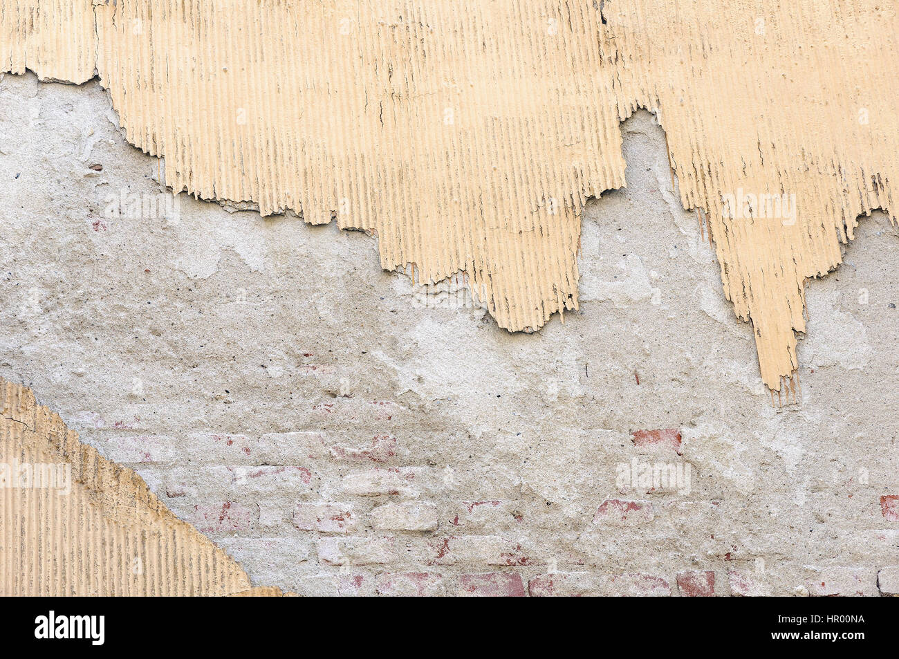 Texture of brick wall with damaged plaster coating Stock Photo - Alamy