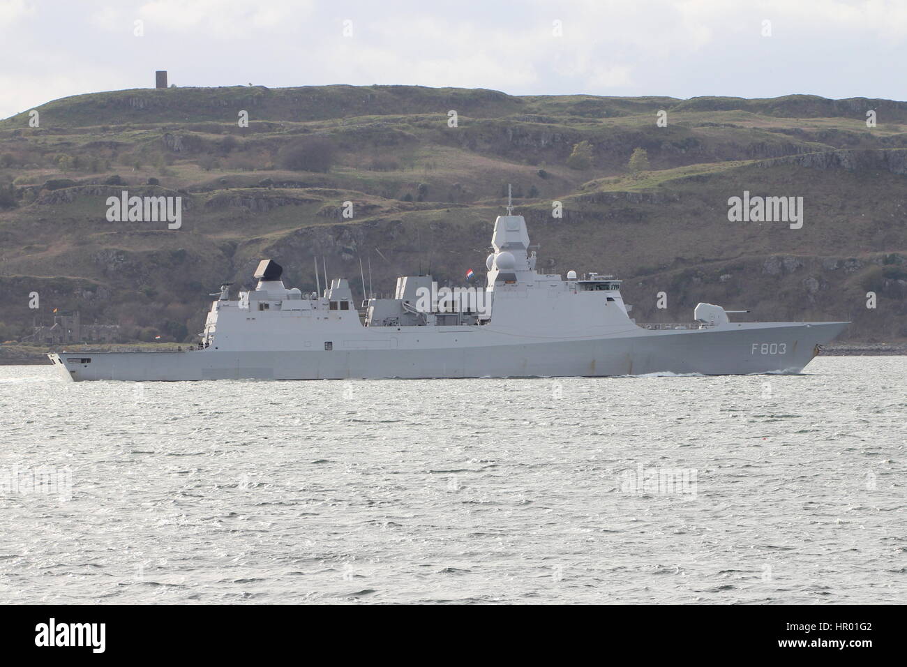 HNLMS Tromp (F803), a De Zeven Provincien-class frigate of the Royal ...