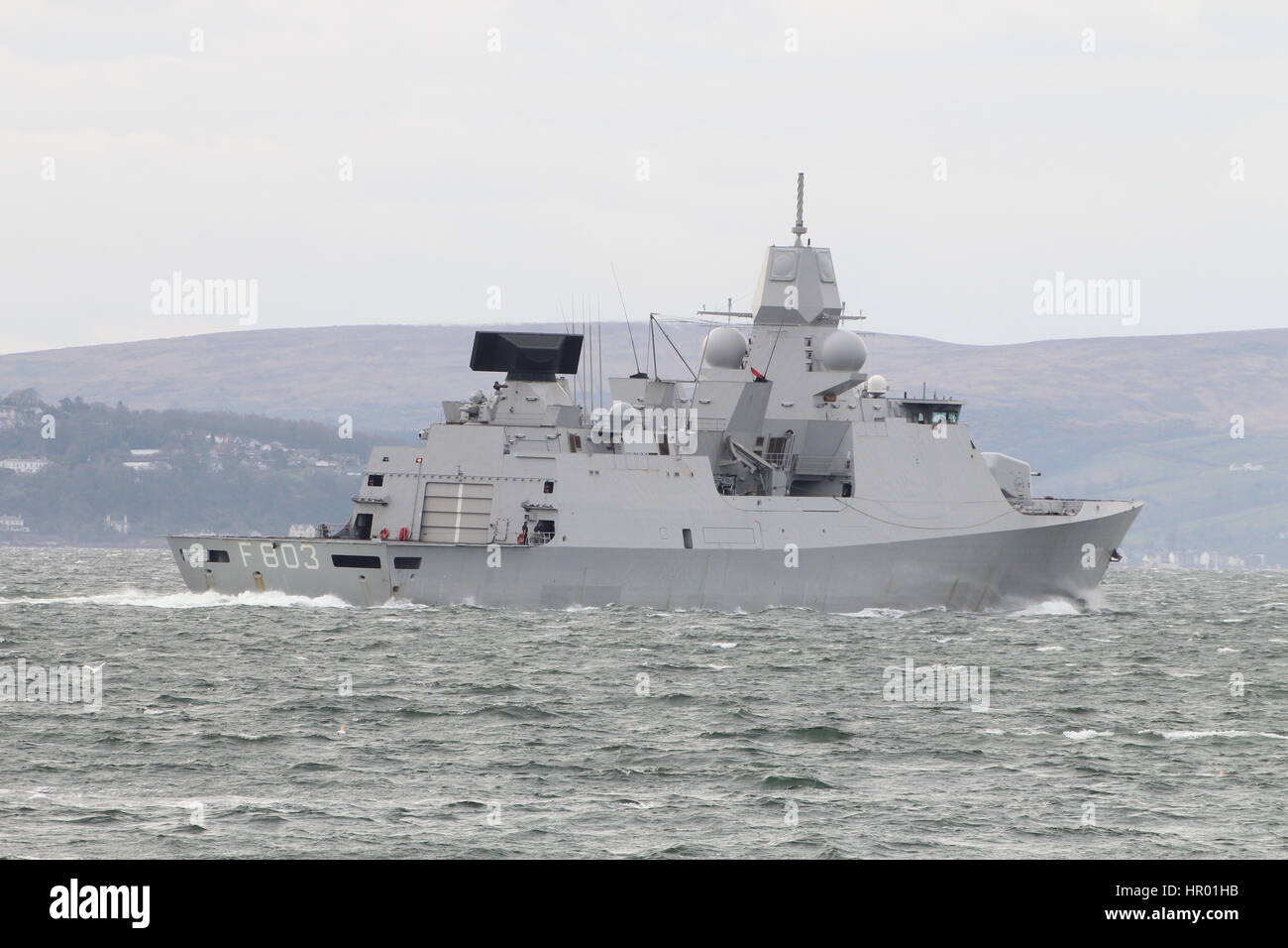 HNLMS Tromp (F803), a De Zeven Provincien-class frigate of the Royal ...