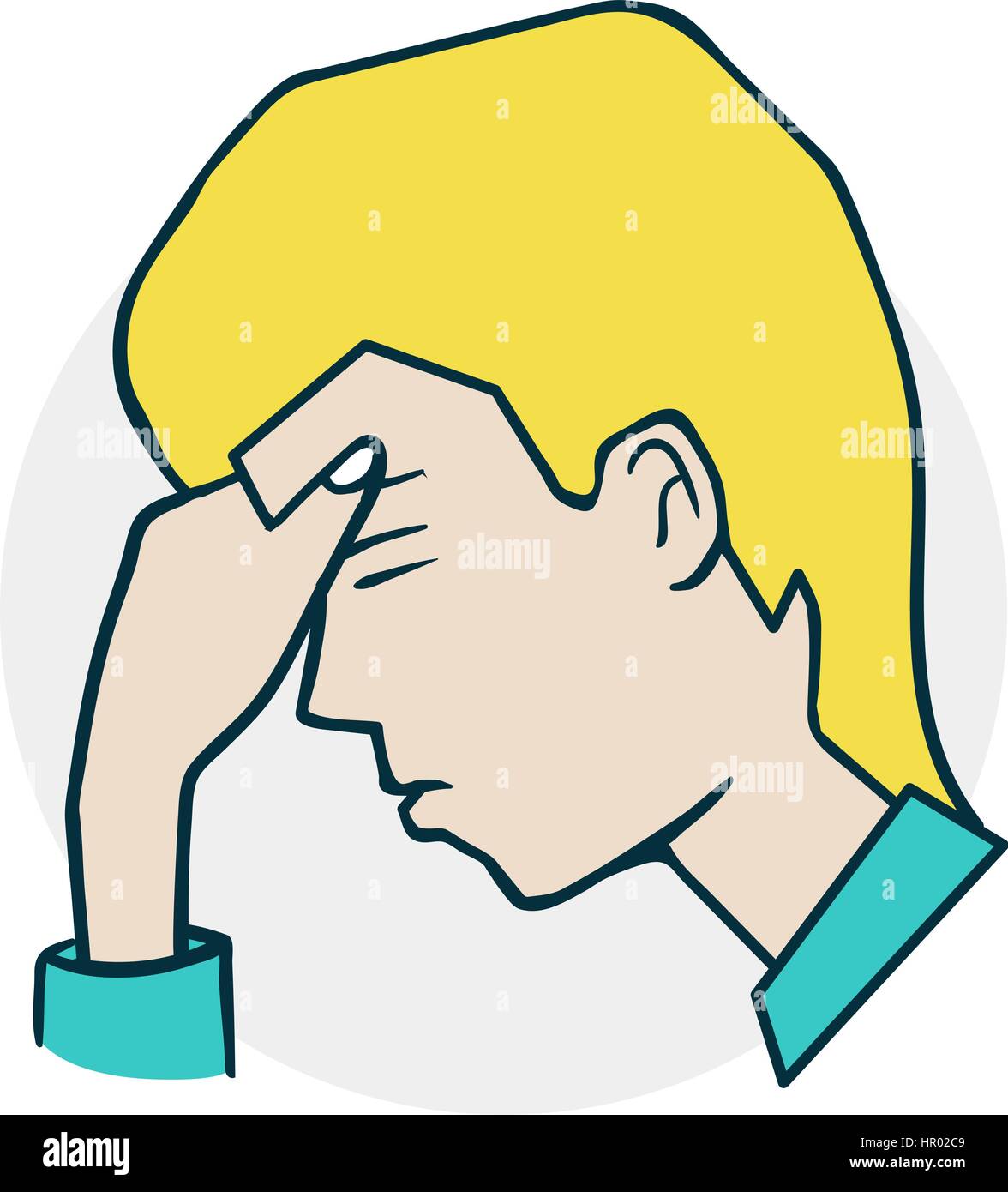 Boy upset. The boy has a headache. Icon on medical subjects ...