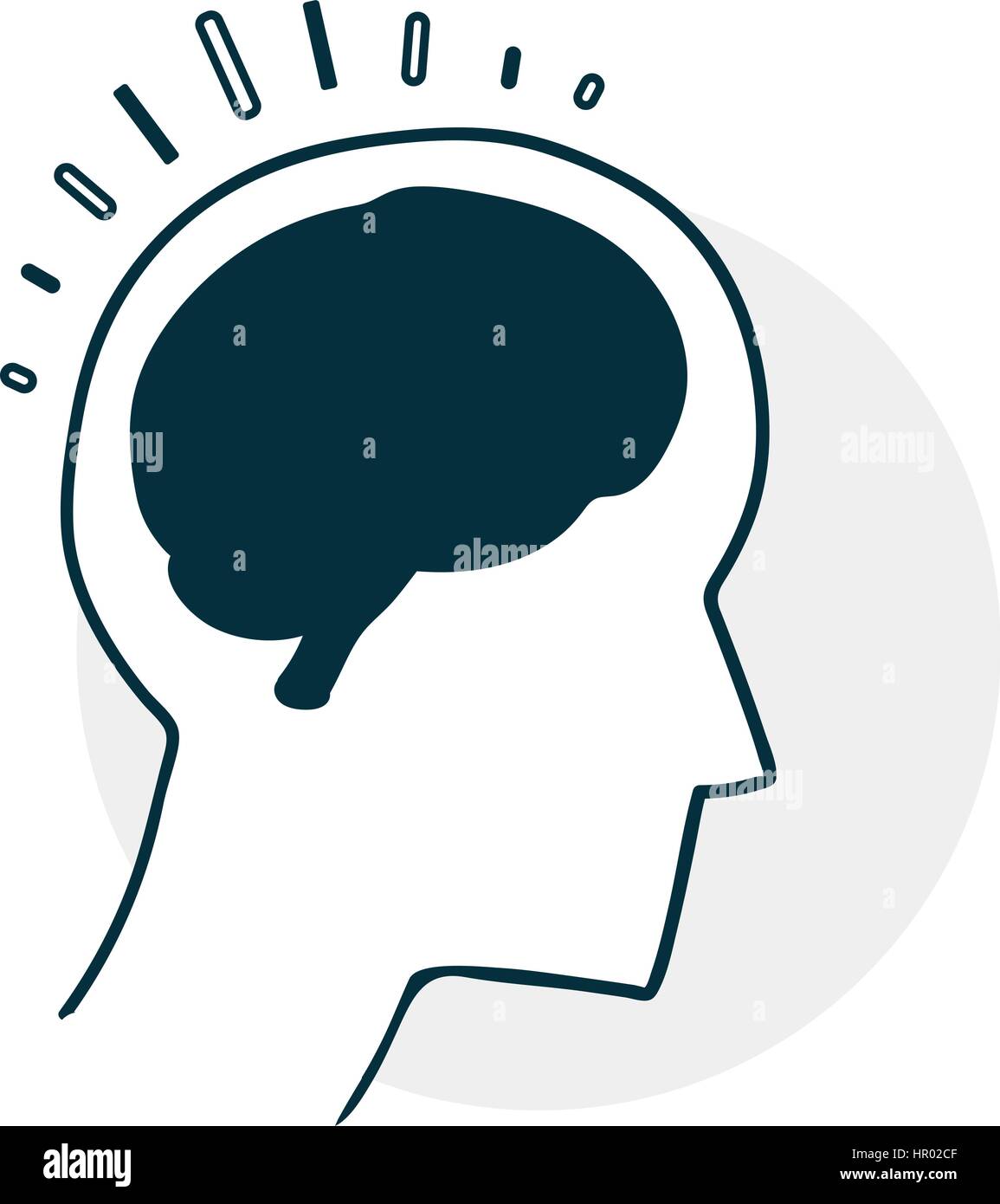 Silhouette of a head brain any problems. Icon on medical subjects ...