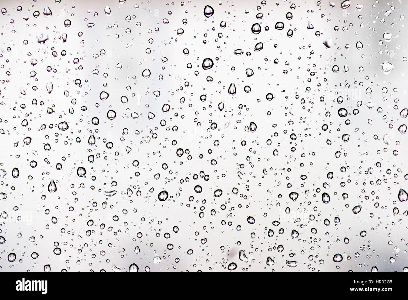 Water drops on a window pane, glass pane, window, rain, bad weather, full-frame, background ...