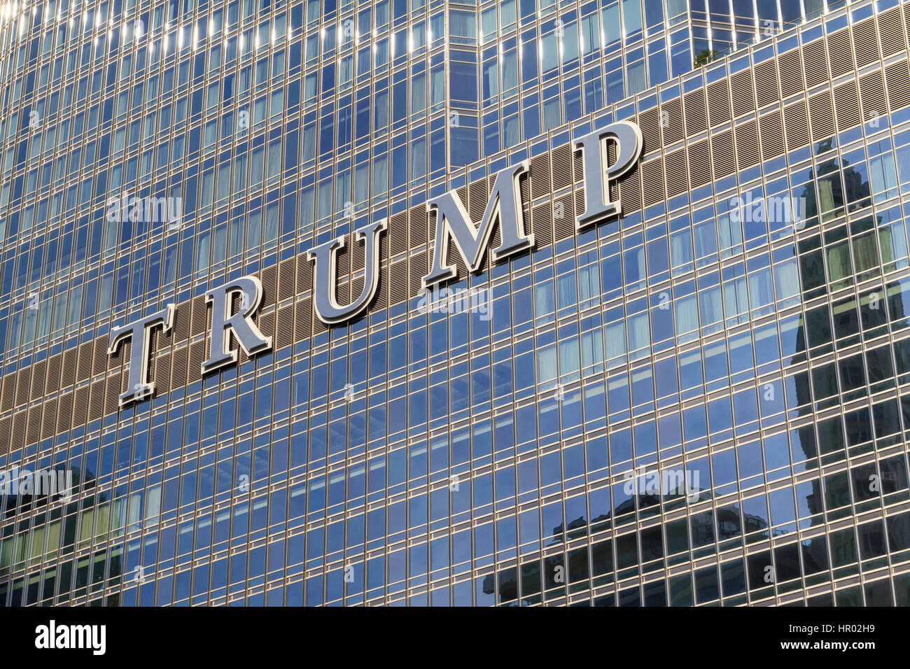 Lettering on Trump Tower, Chicago, Illinois, USA Stock Photo - Alamy