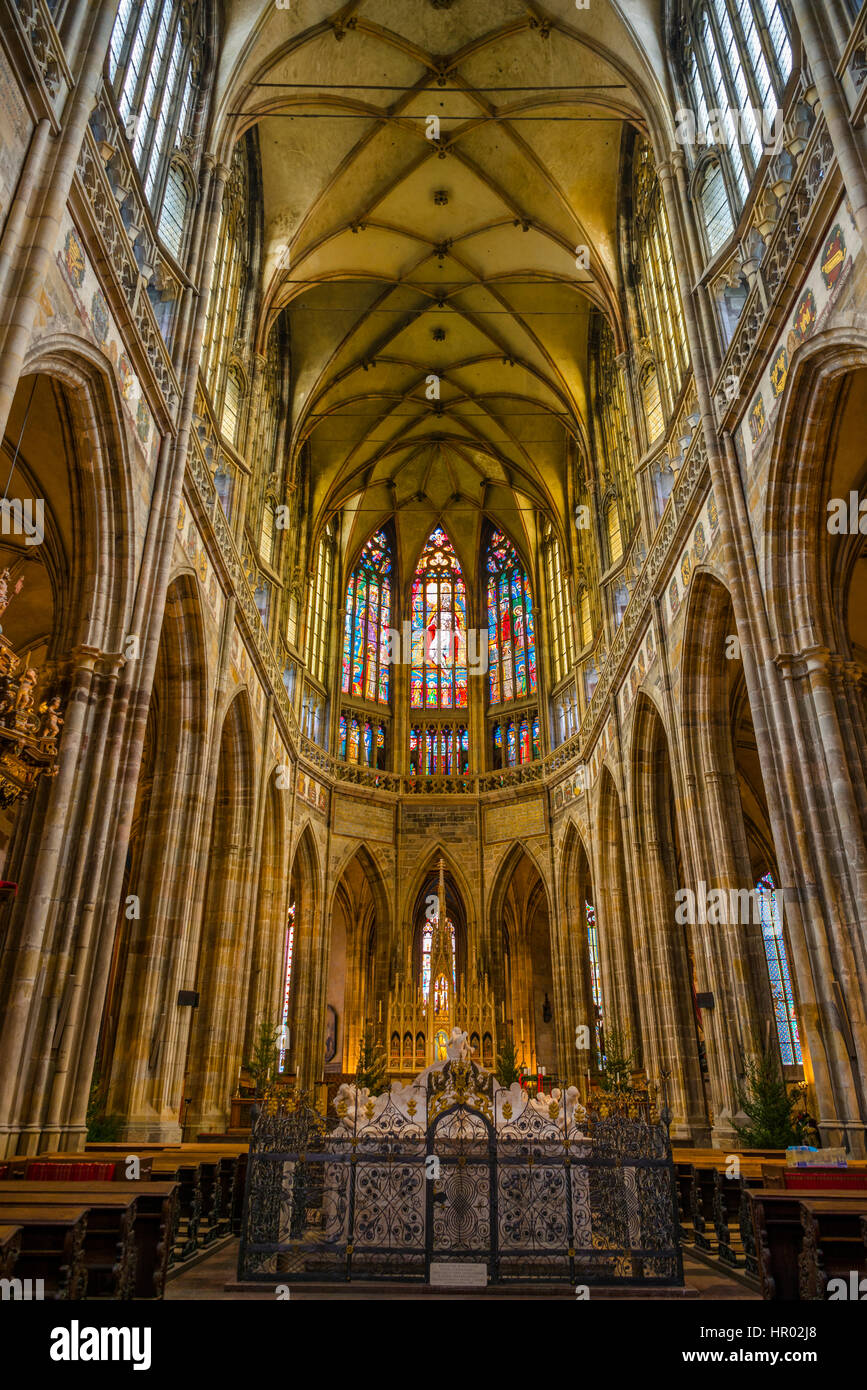 Apse, Gothic St. Vitus Cathedral, St. Vitus Cathedral, Indoors, Prague ...
