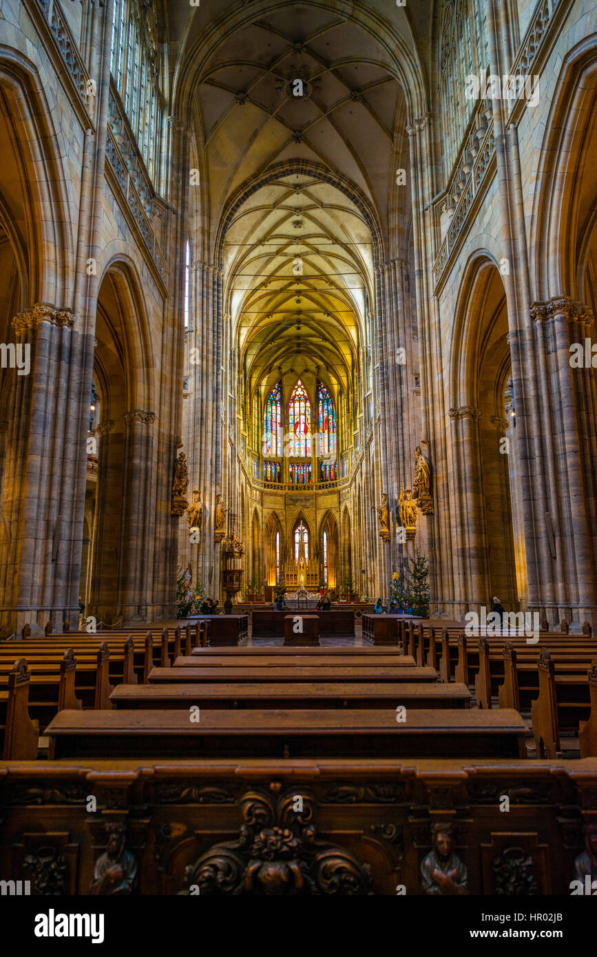 Chancel, apse, Gothic St. Vitus Cathedral, St. Vitus Cathedral, Indoors ...