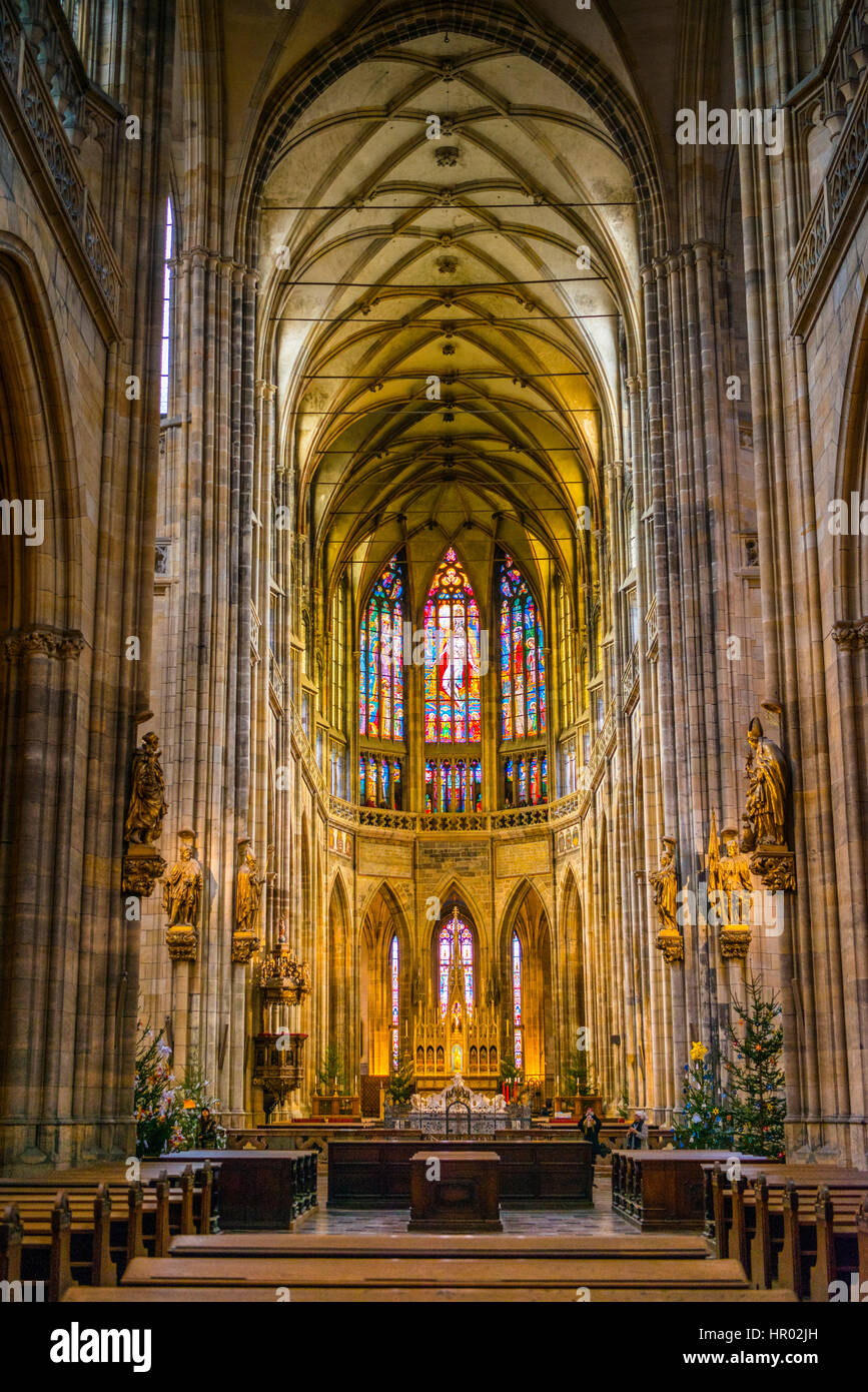 Chancel, apse, Gothic St. Vitus Cathedral, St. Vitus Cathedral, Indoors ...