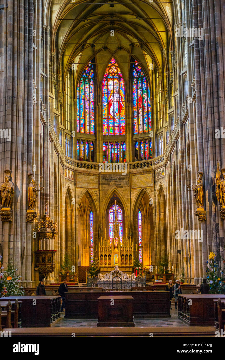 Chancel, apse, Gothic St. Vitus Cathedral, St. Vitus Cathedral, Indoors ...