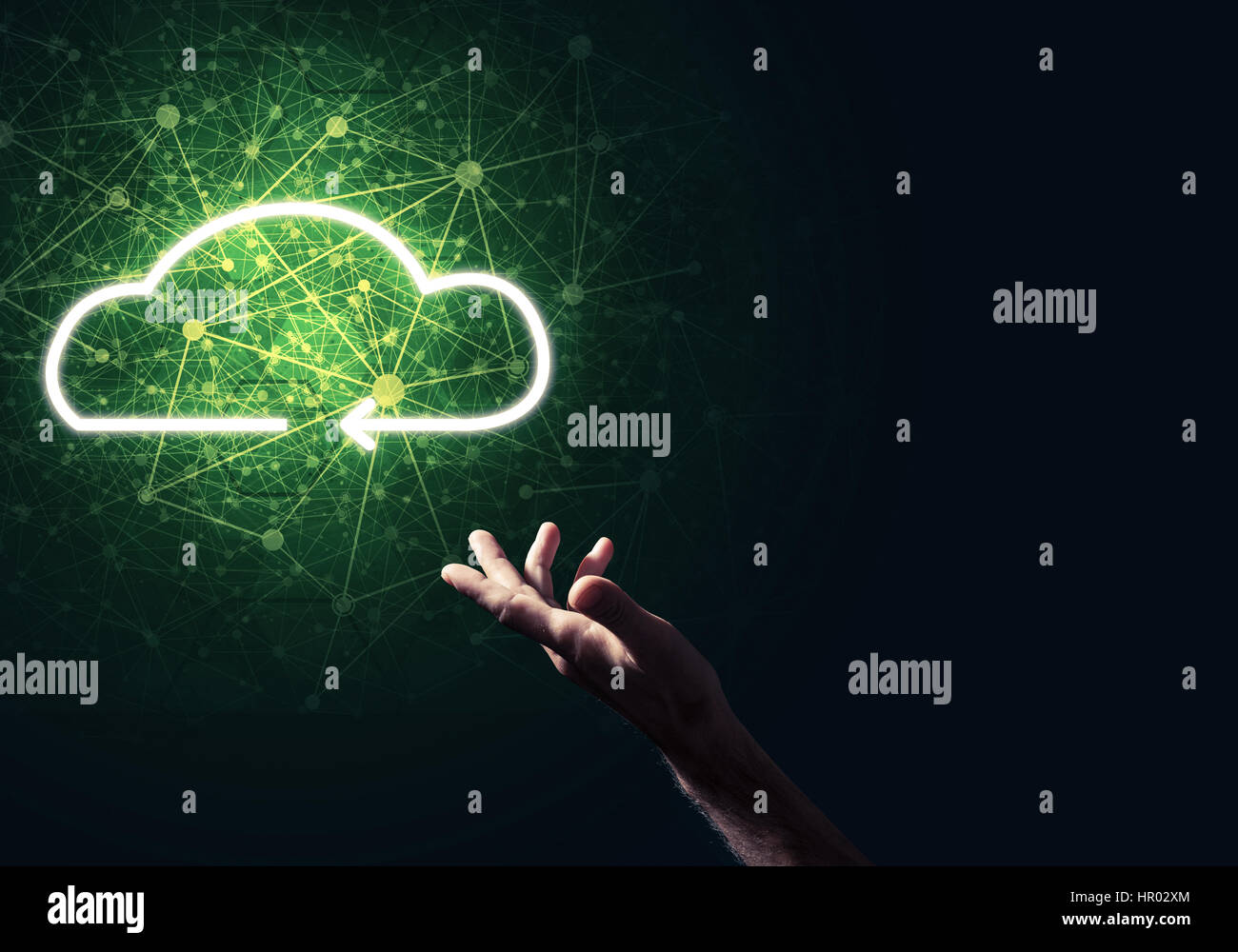 Man hand holding cloud computing concept in palm Stock Photo - Alamy