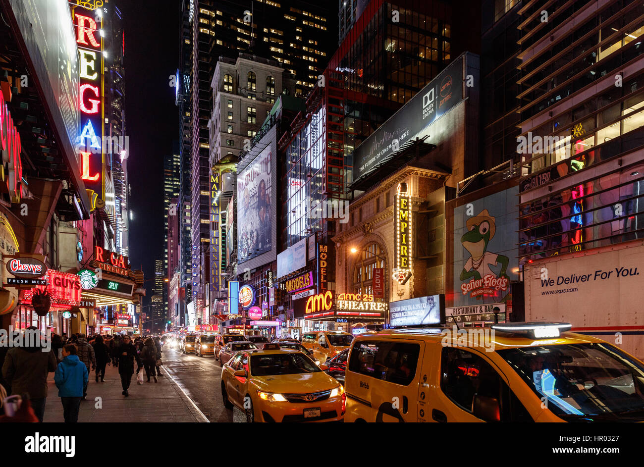 Night view of New York Stock Photo - Alamy