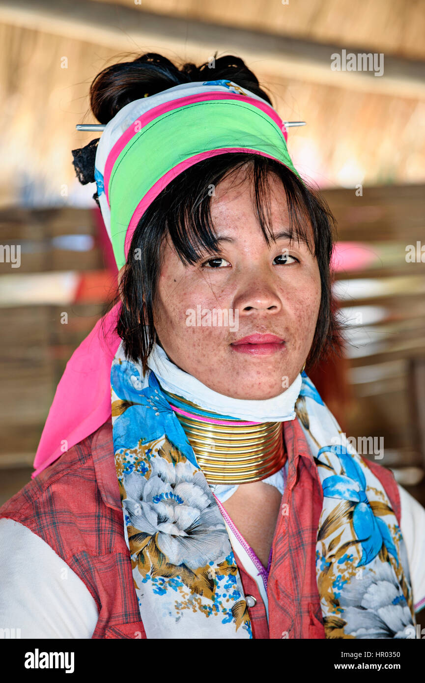 Karen Long Neck woman, Chiang Rai, Thailand Stock Photo - Alamy