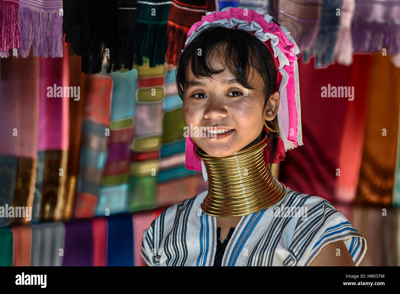 Karen Long Neck girl, Chiang Rai, Thailand Stock Photo - Alamy