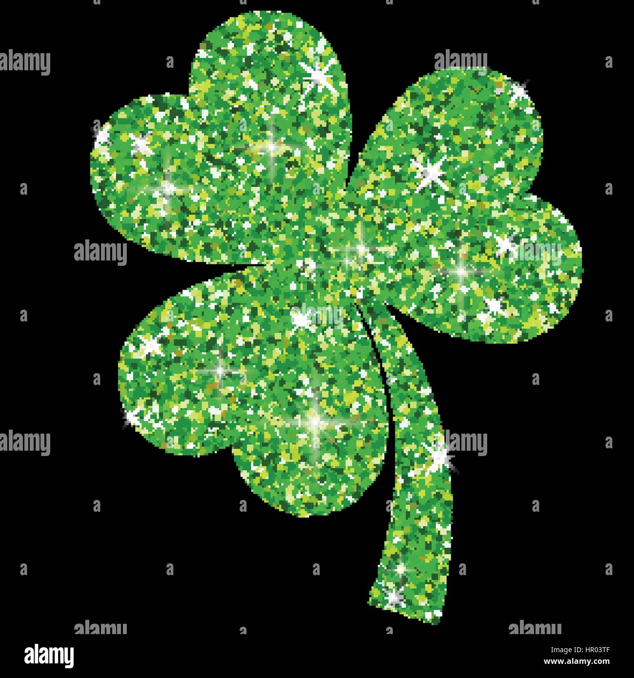 Shiny iridescent glitter shamrock in vector format Stock Vector Image ...
