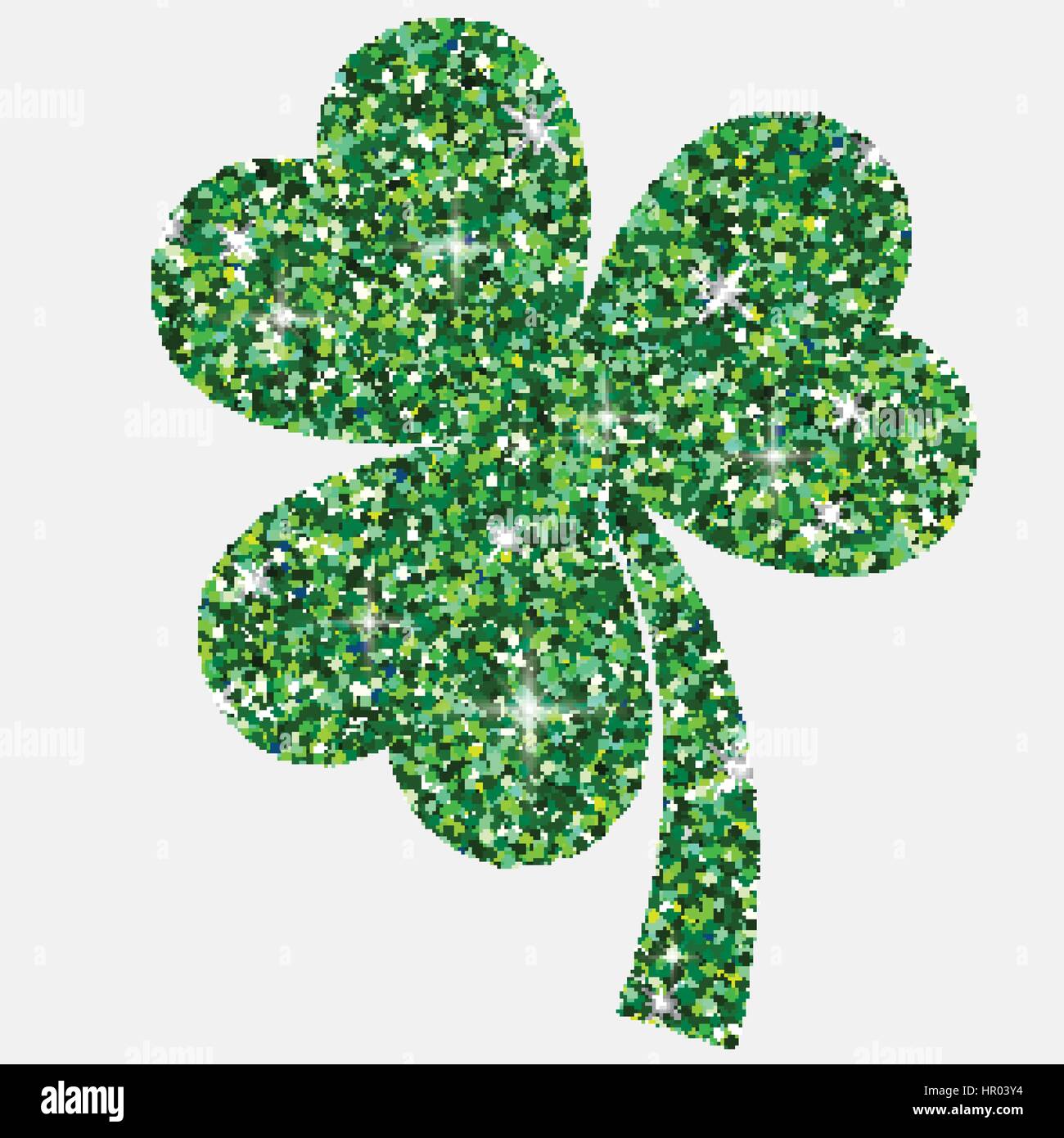 Shiny iridescent glitter shamrock in vector format Stock Vector Image ...