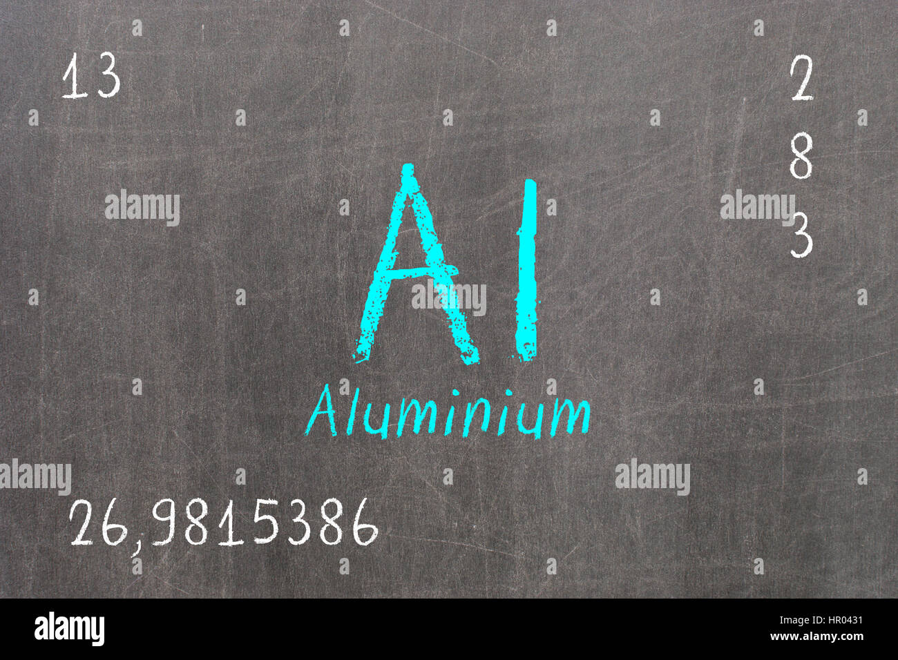 Isolated blackboard with periodic table, Aluminium, Chemistry Stock ...