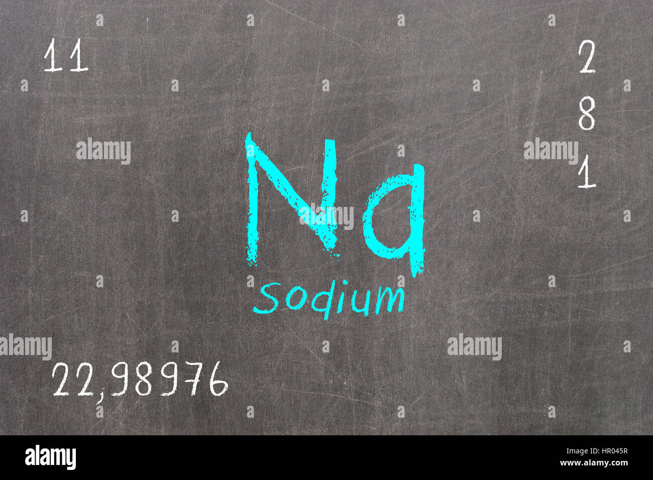 Isolated blackboard with periodic table, Sodium, Chemistry Stock Photo ...