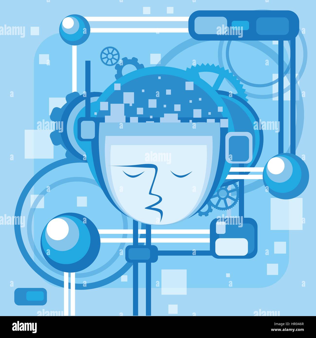 Modern Robot Futuristic Mask Mechanism Technology Stock Vector Image ...