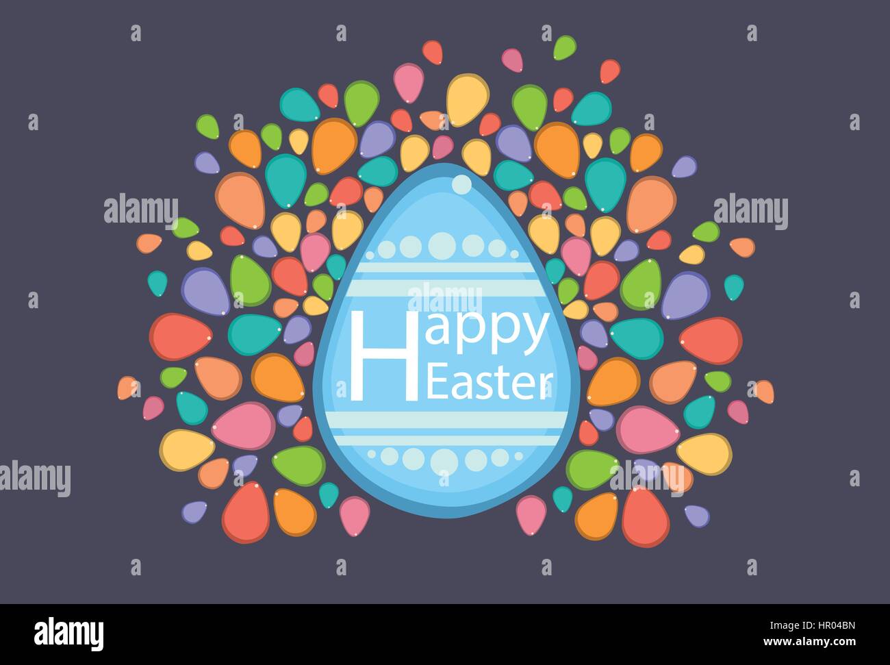 Easter Decorated Colorful Egg Holiday Symbols Greeting Card Stock ...