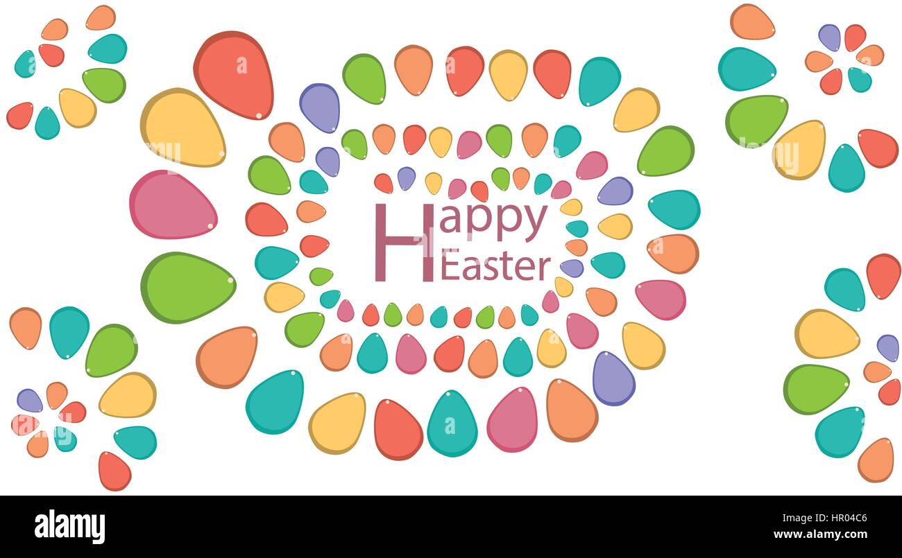 Easter Decorated Colorful Egg Holiday Symbols Greeting Card Stock ...