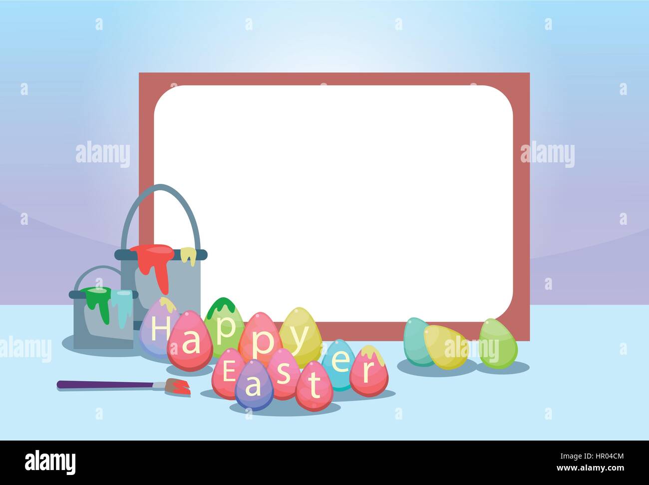 Easter Decorated Colorful Egg Holiday Symbols Greeting Card Stock ...