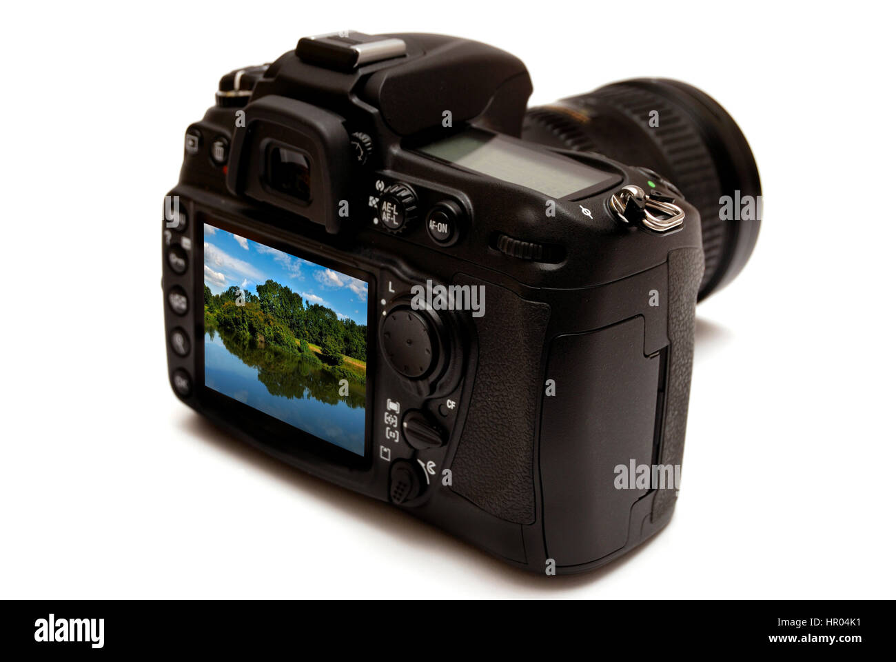 rear view of a digital reflex photo camera isolated Stock Photo - Alamy