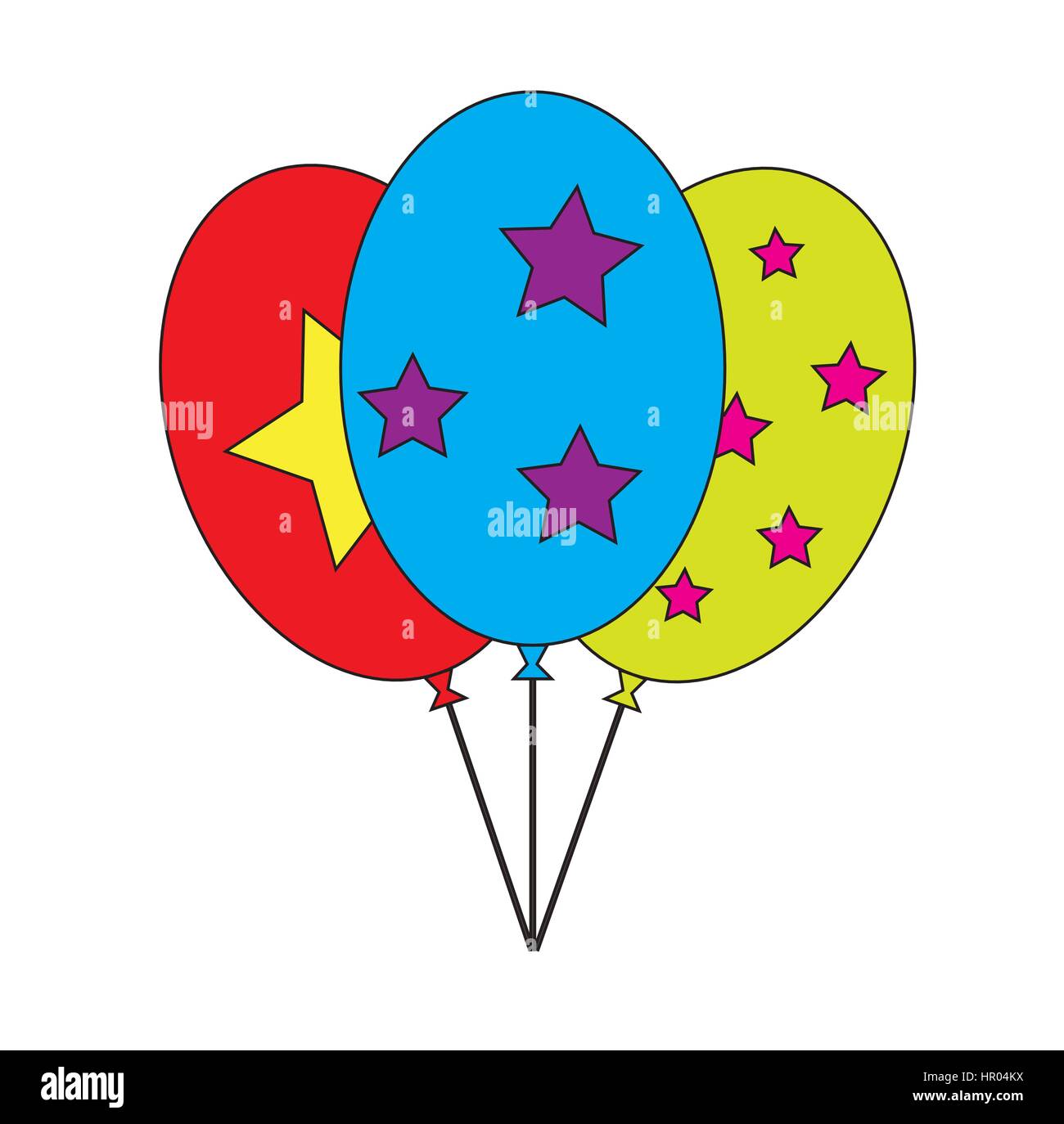 Balloons with stars icons vector isolated in white background Stock ...