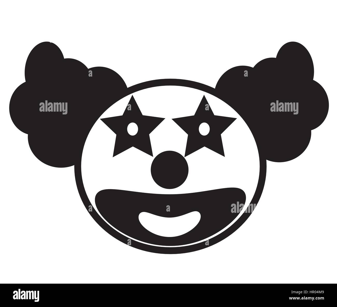 Smiley clown face icon vector isolated in white background Stock Vector ...