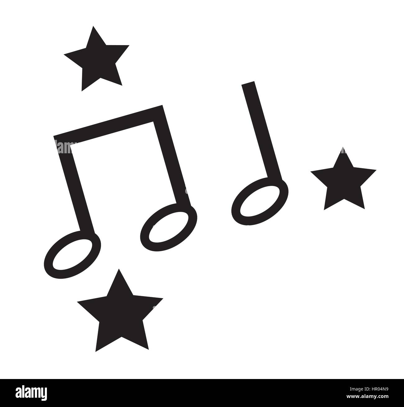 Music notes white stars icons vector isolated in white background Stock ...