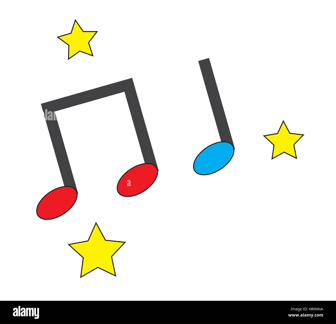 Music notes white stars icons vector isolated in white background Stock ...