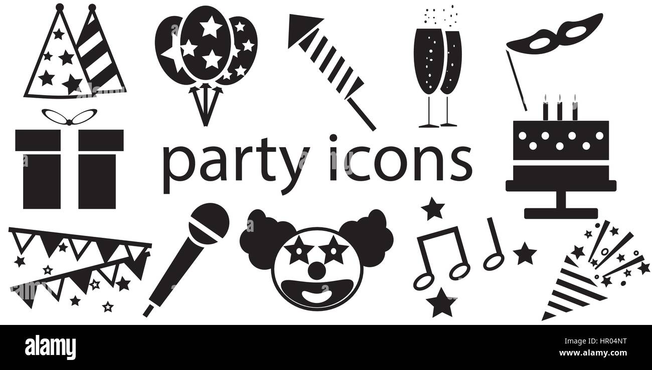 Party icons vector isolated in white background Stock Vector Image ...