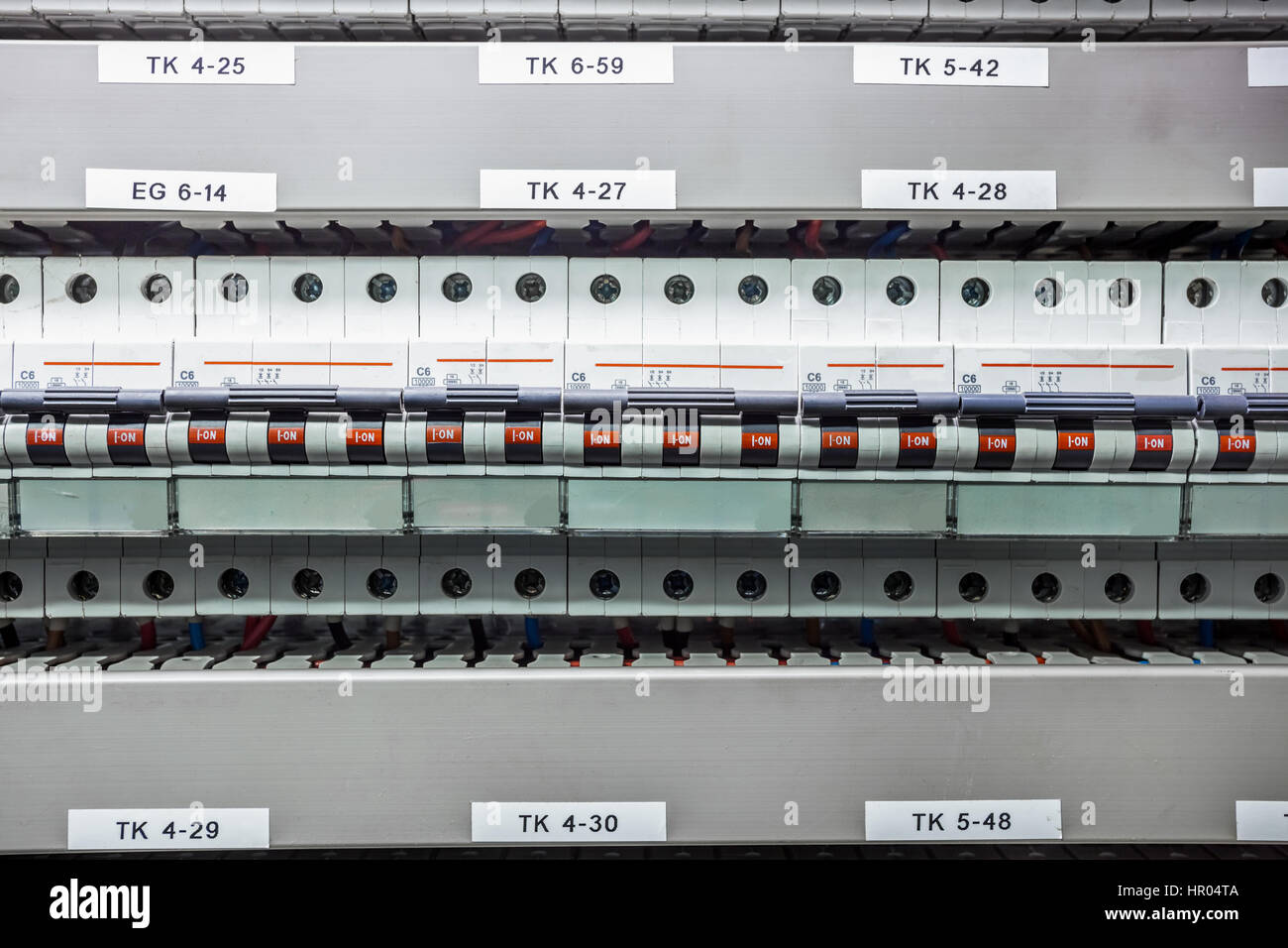 electrical cabinet with fuseboard equipment in an building Stock Photo ...
