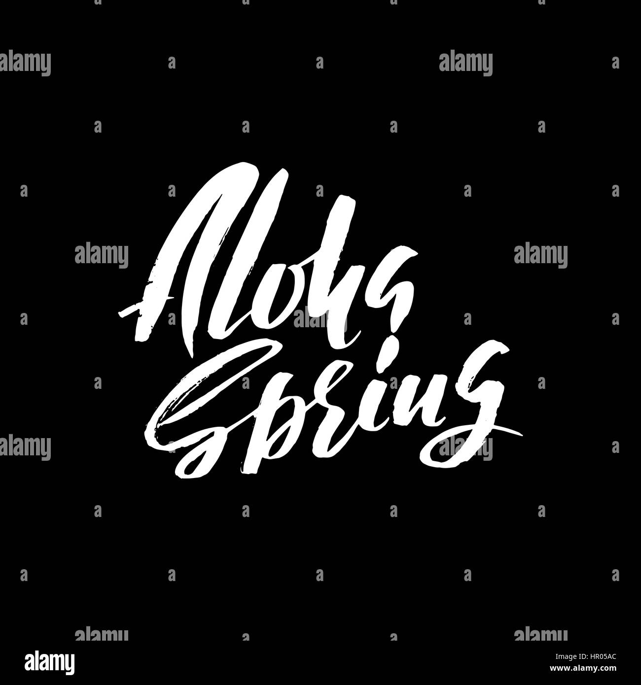 Hand lettered style spring design on a white background. Aloha spring ...